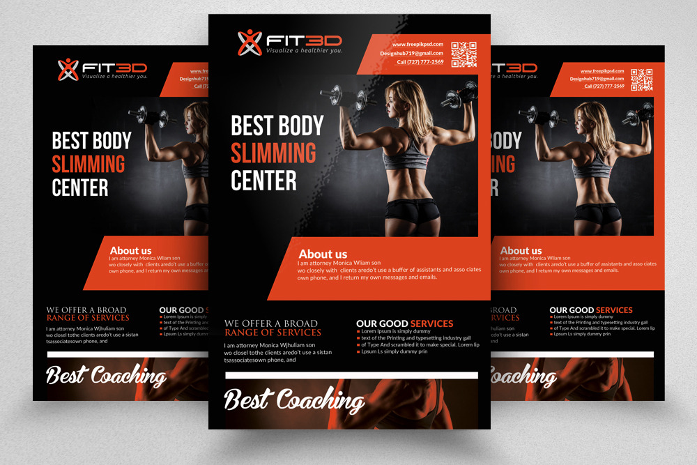 Body Fitness Flyer, a Flyer Template by Psd Templates