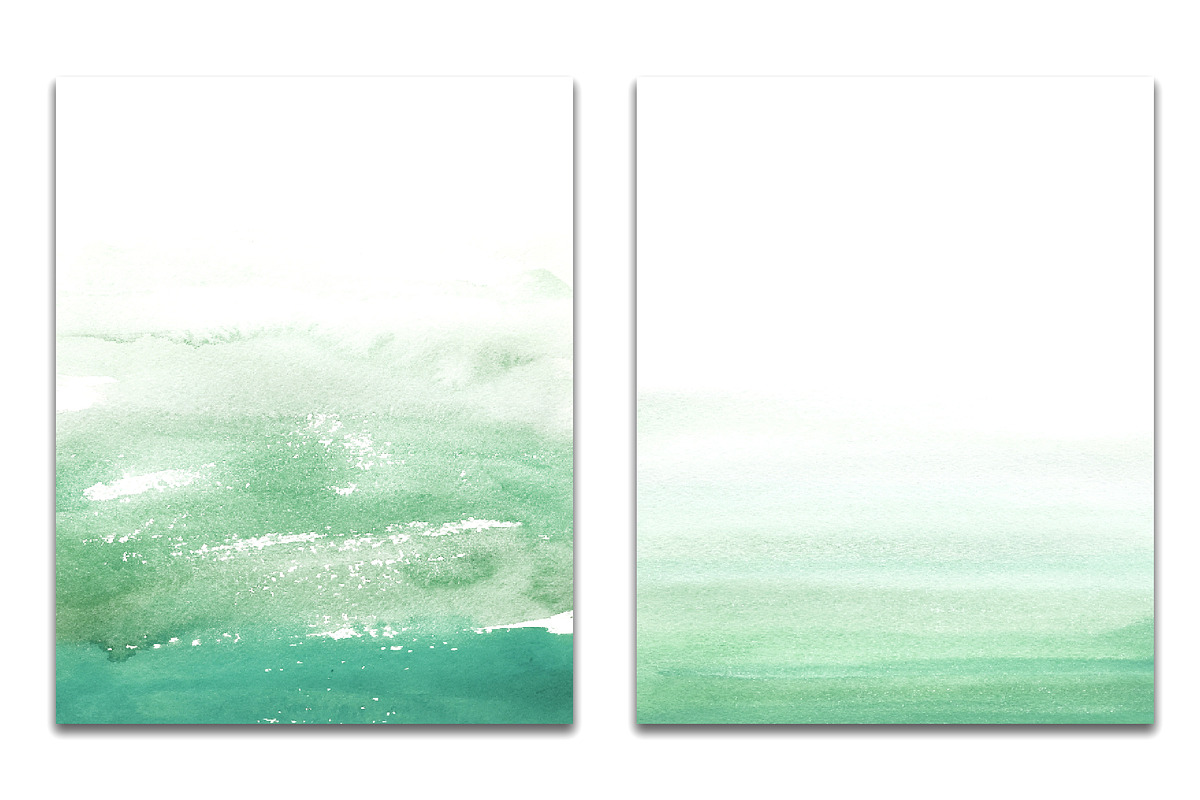 Green ombre watercolor, a Texture Graphic by GraphicRain