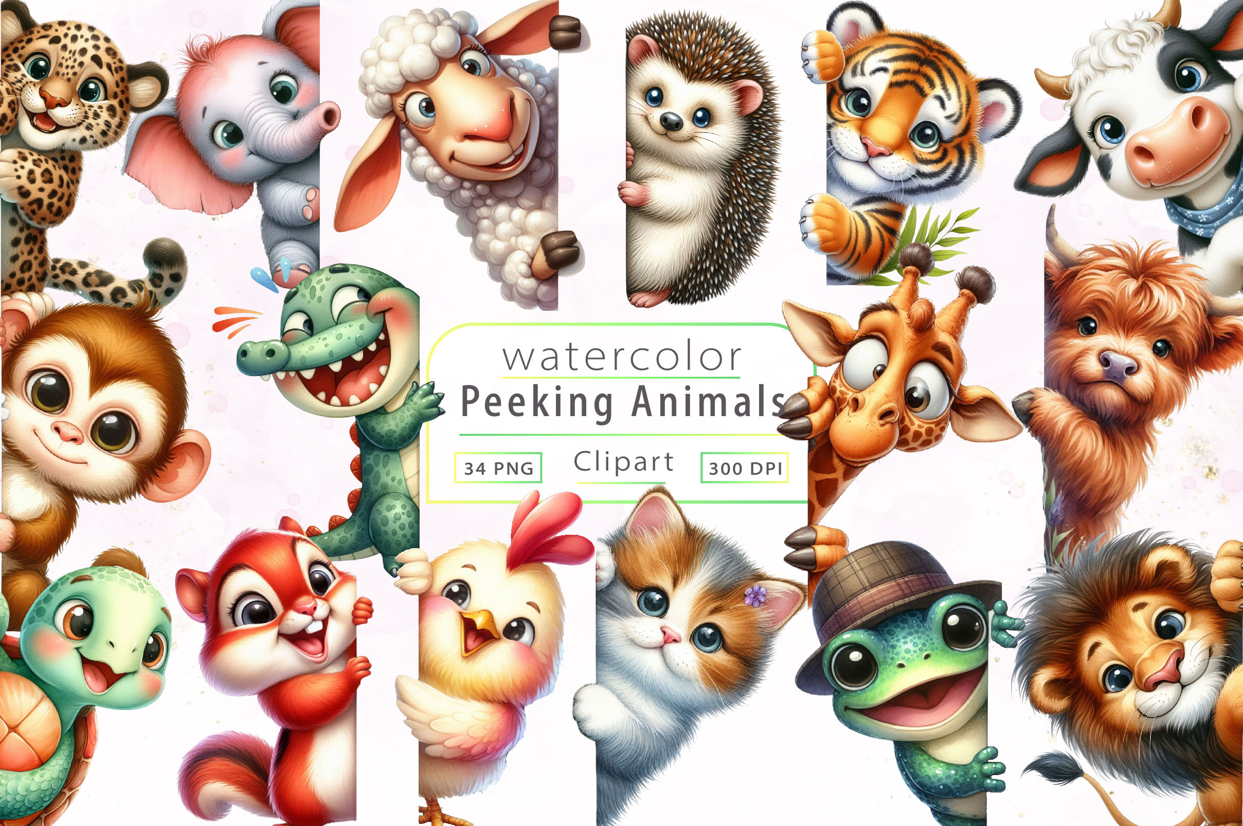 Animals Peeking Around Corner PNG, a Work Illustration by Dream ...