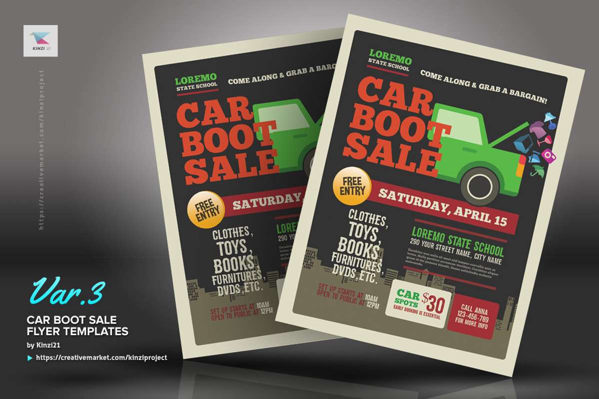 Car Boot Sale Flyer Templates, a Flyer Template by kinzi21 | Creative ...