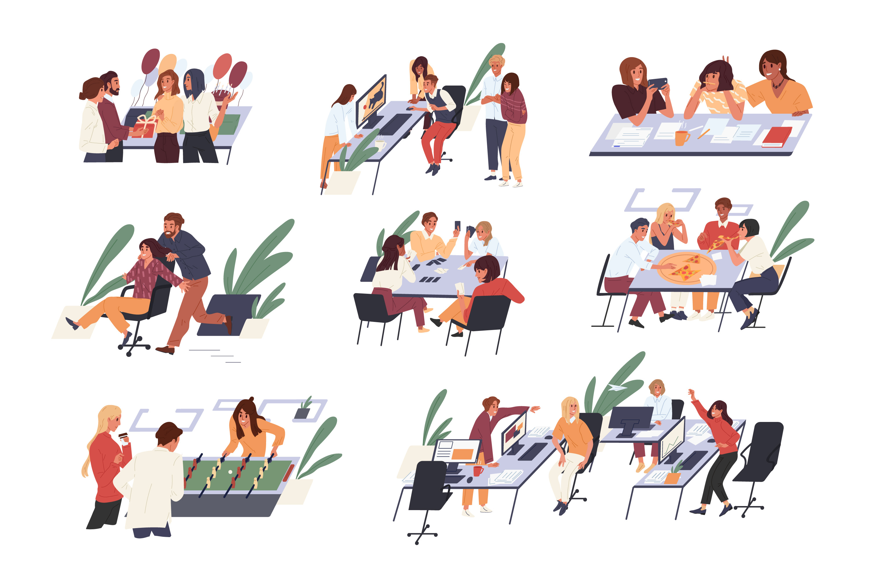 Team fun activities in the office, a Person Illustration by Good Studio