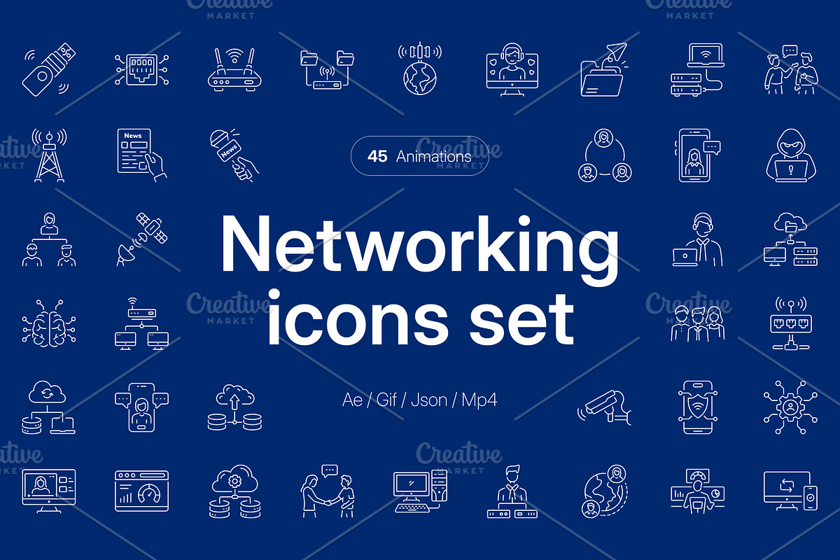 Animated Networking Icon Collection | Creative Market