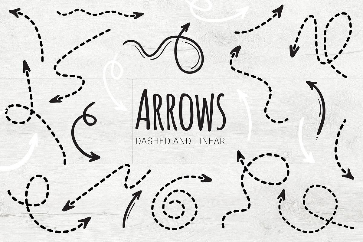 Hand drawn Dashed & Linear ARROWS., an Object Graphic by Naty Art