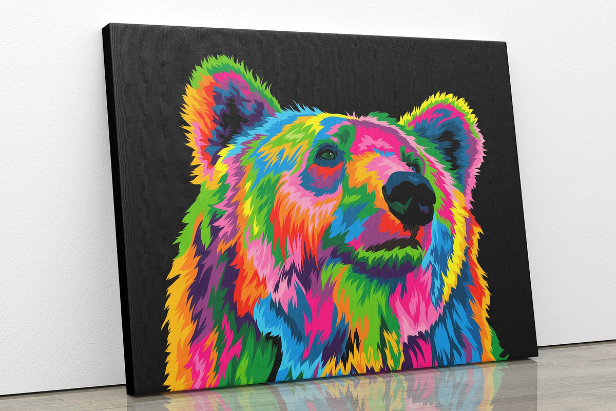 Bear colorful rainbow vector artwork, an Animal Illustration by weervector