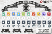 1700+ Mega Icons Bundle, a Solid Icon by Optimistic Designs