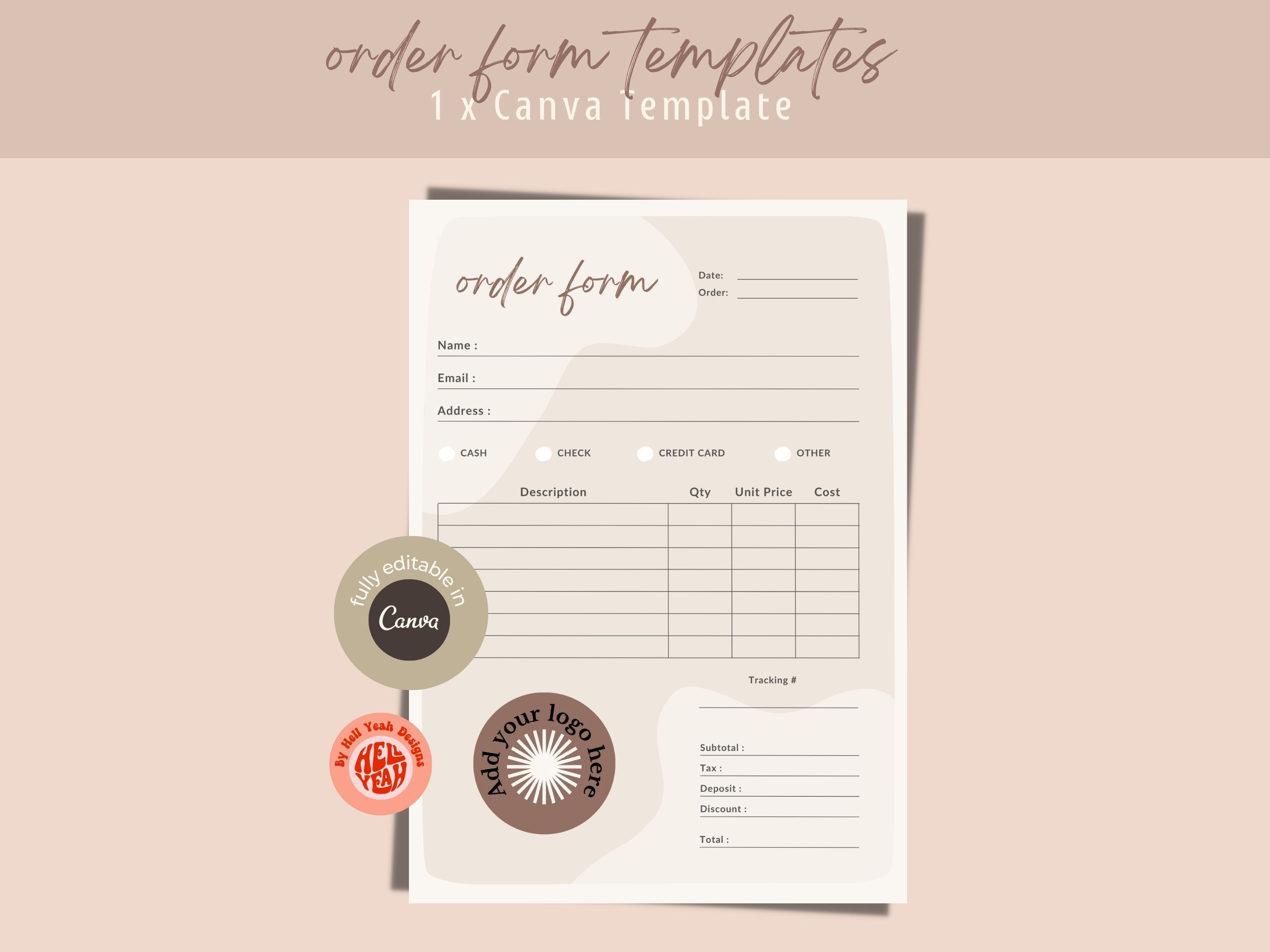 Modern Order Form Templates Canva, a Stationery Template by HellYeahDesigns