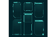 Green vertical HUD frames, a Background Graphic by Frogella
