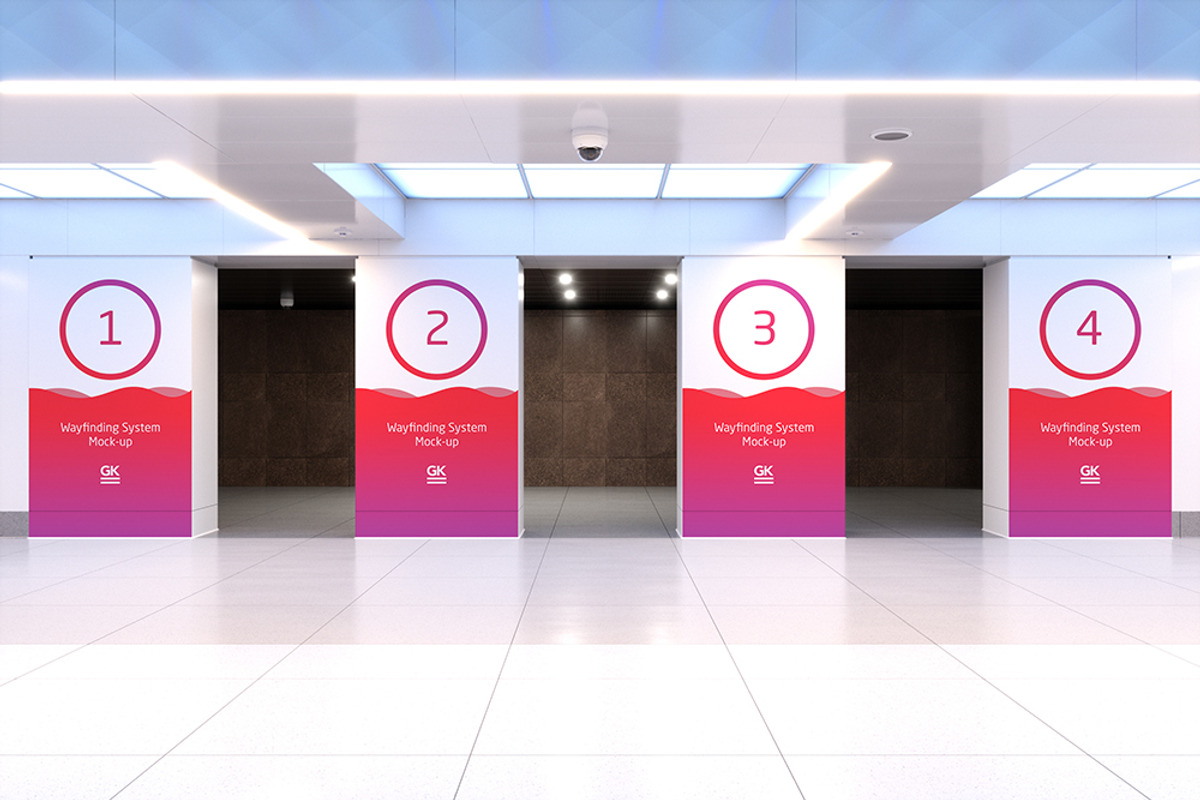 Navigation / Wayfinding Mock-up, a Product Mockup by GK Creative