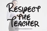 Respect The Teacher | Script Font, a Script Font by Scratchones