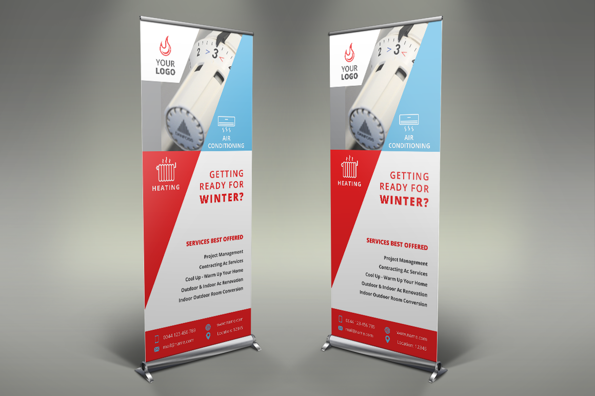 Heating Services Roll Up Banner, a Presentation Template by UNIK Agency