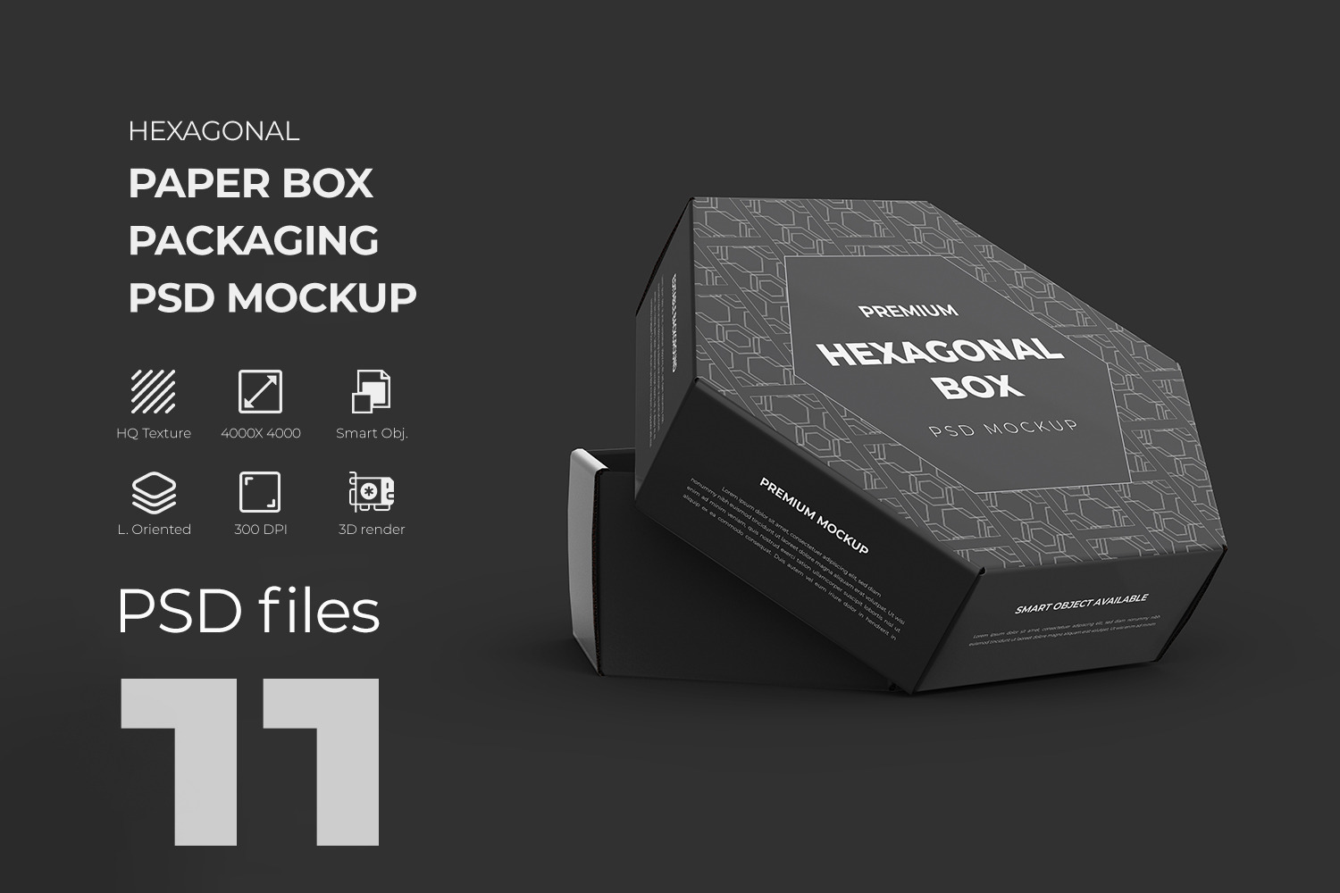 Hexagonal Paper Box Packaging Mockup, a Packaging Mockup by Ram Studio