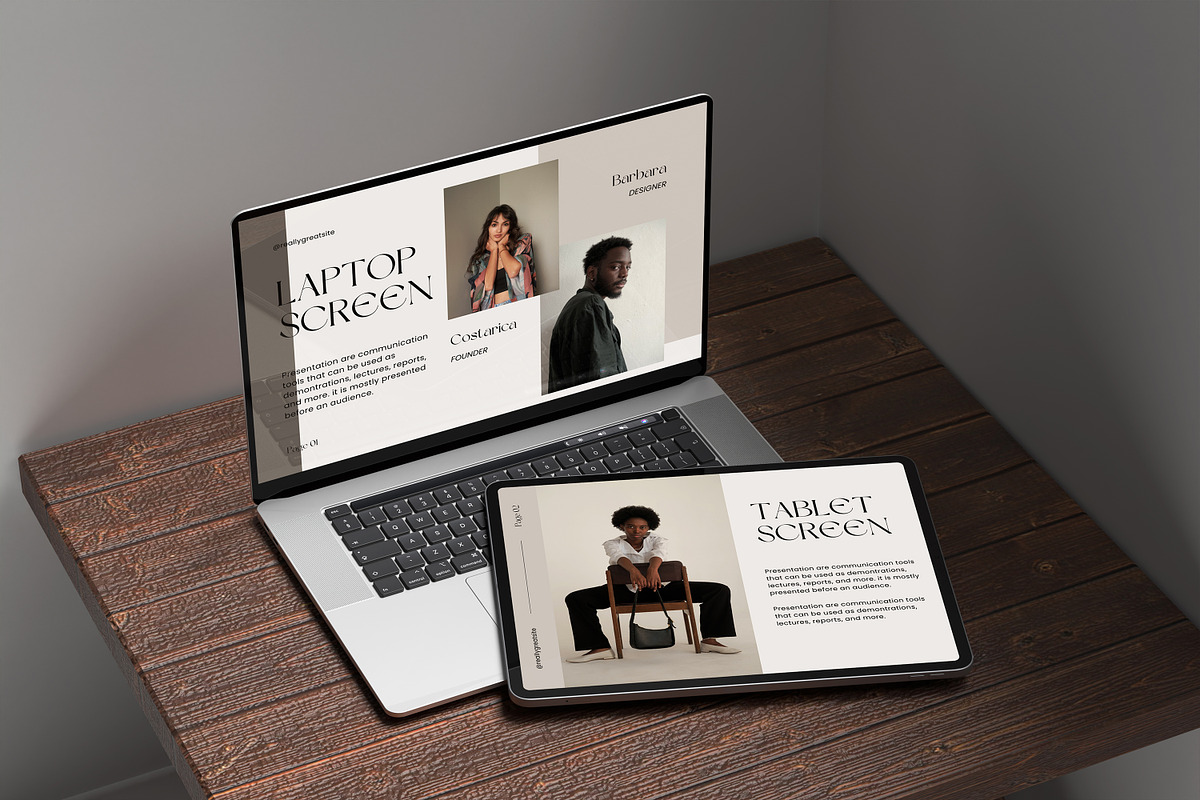 Realistic Laptop and Tablet Mockup
