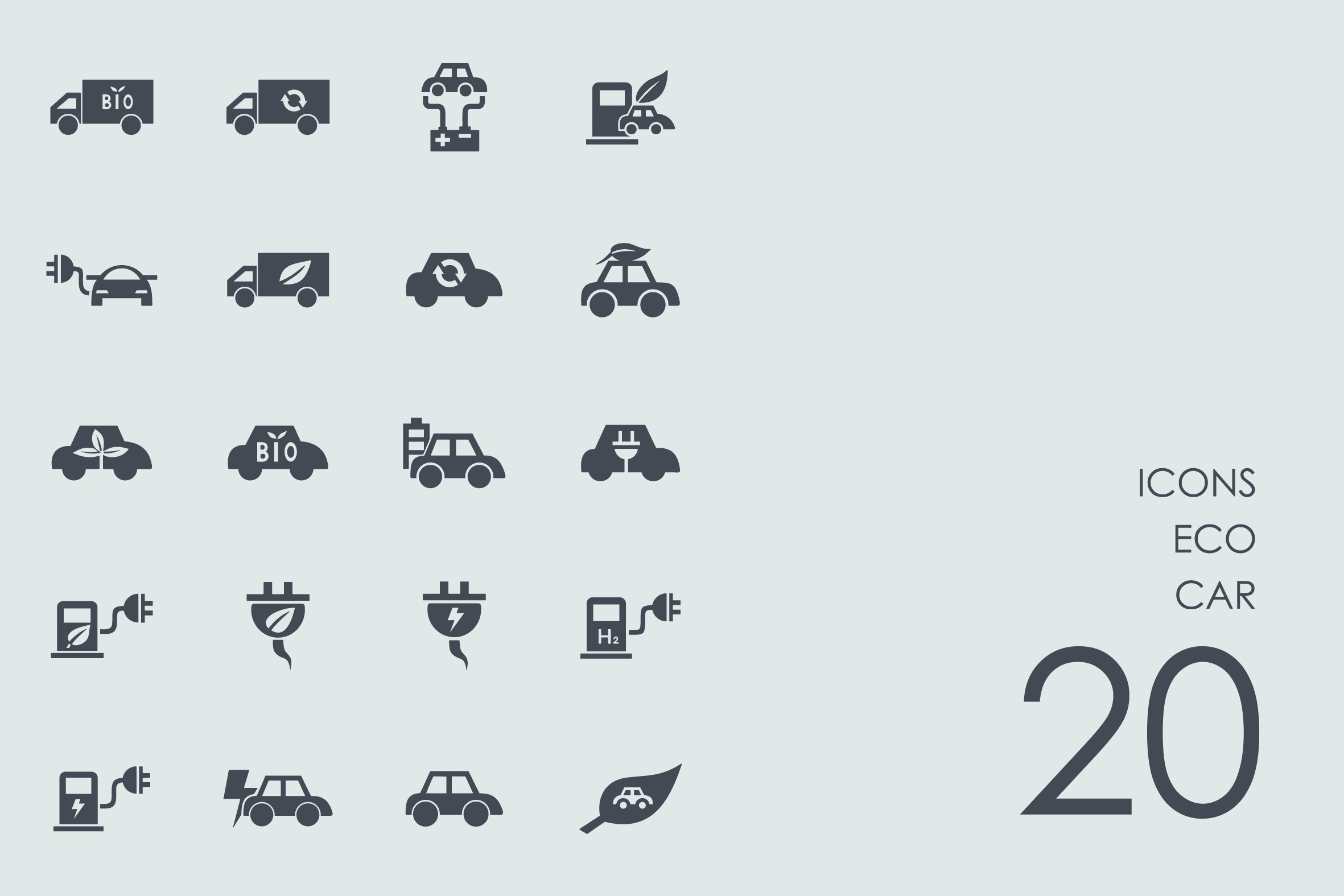 Eco car icons, an Icon by Palau