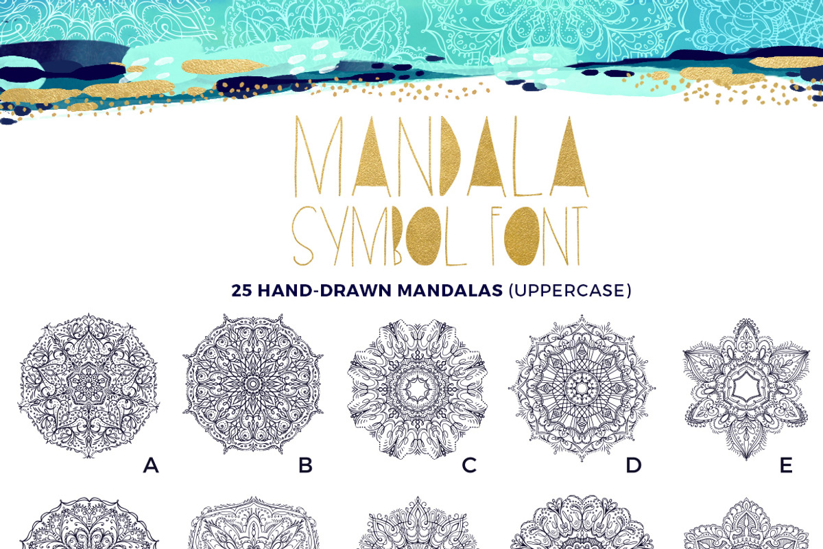 Mandala Symbols Font, a Symbol Font by Lianne Tokey Illustration ...