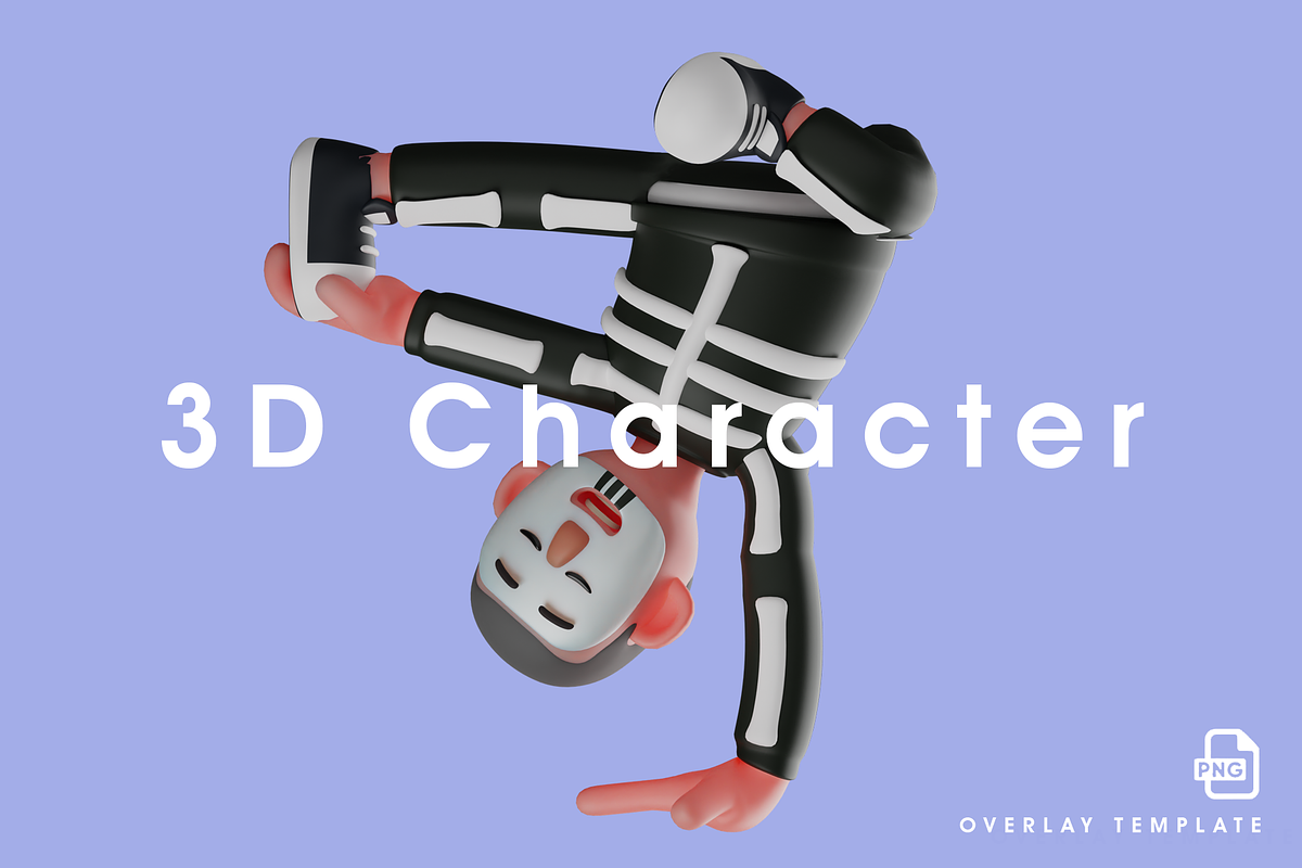 3D Skeleton with one handstand pose, an Illustration by ...