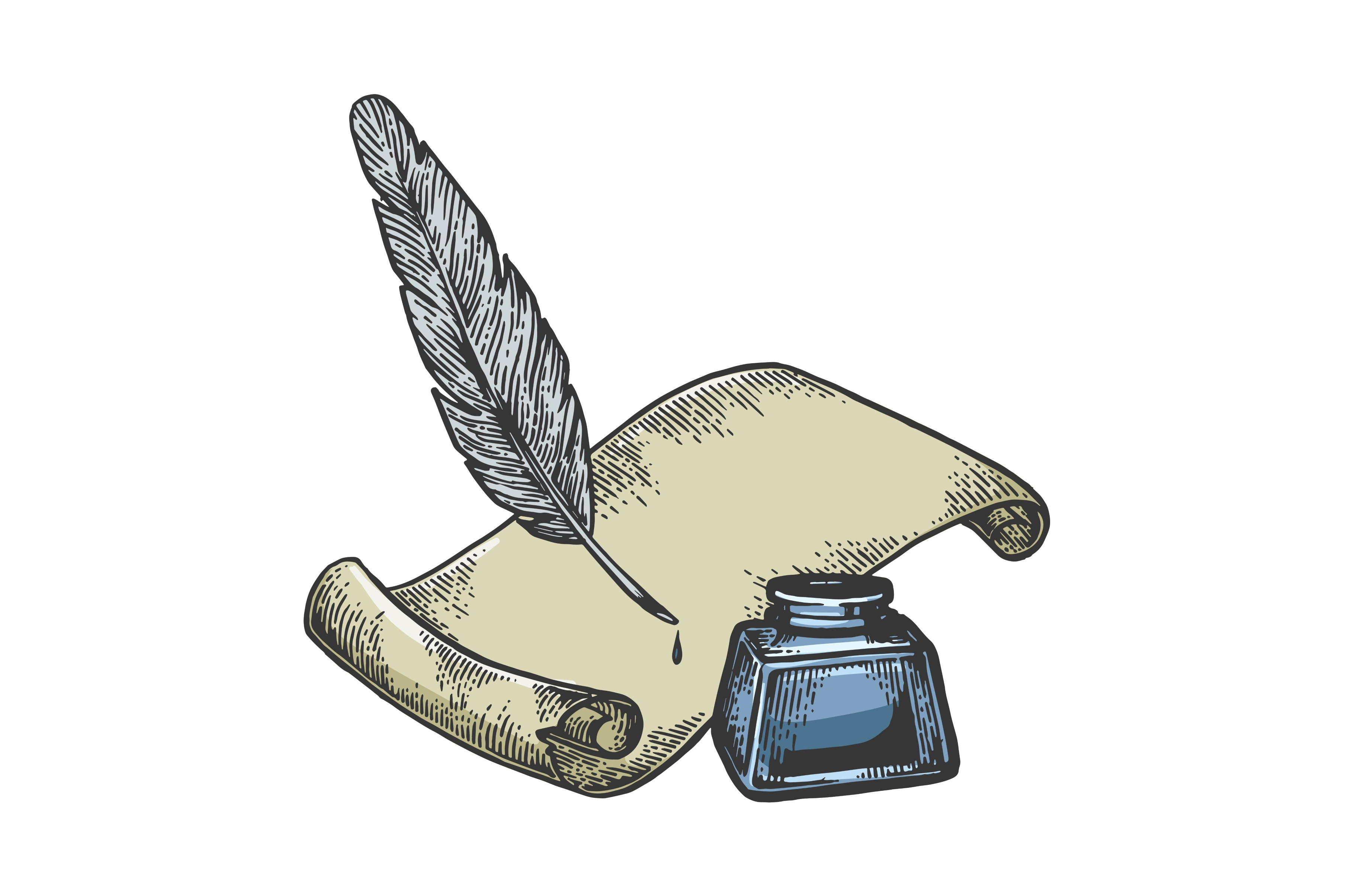 Pen paper and ink sketch vector, an Object Graphic by AlexArt