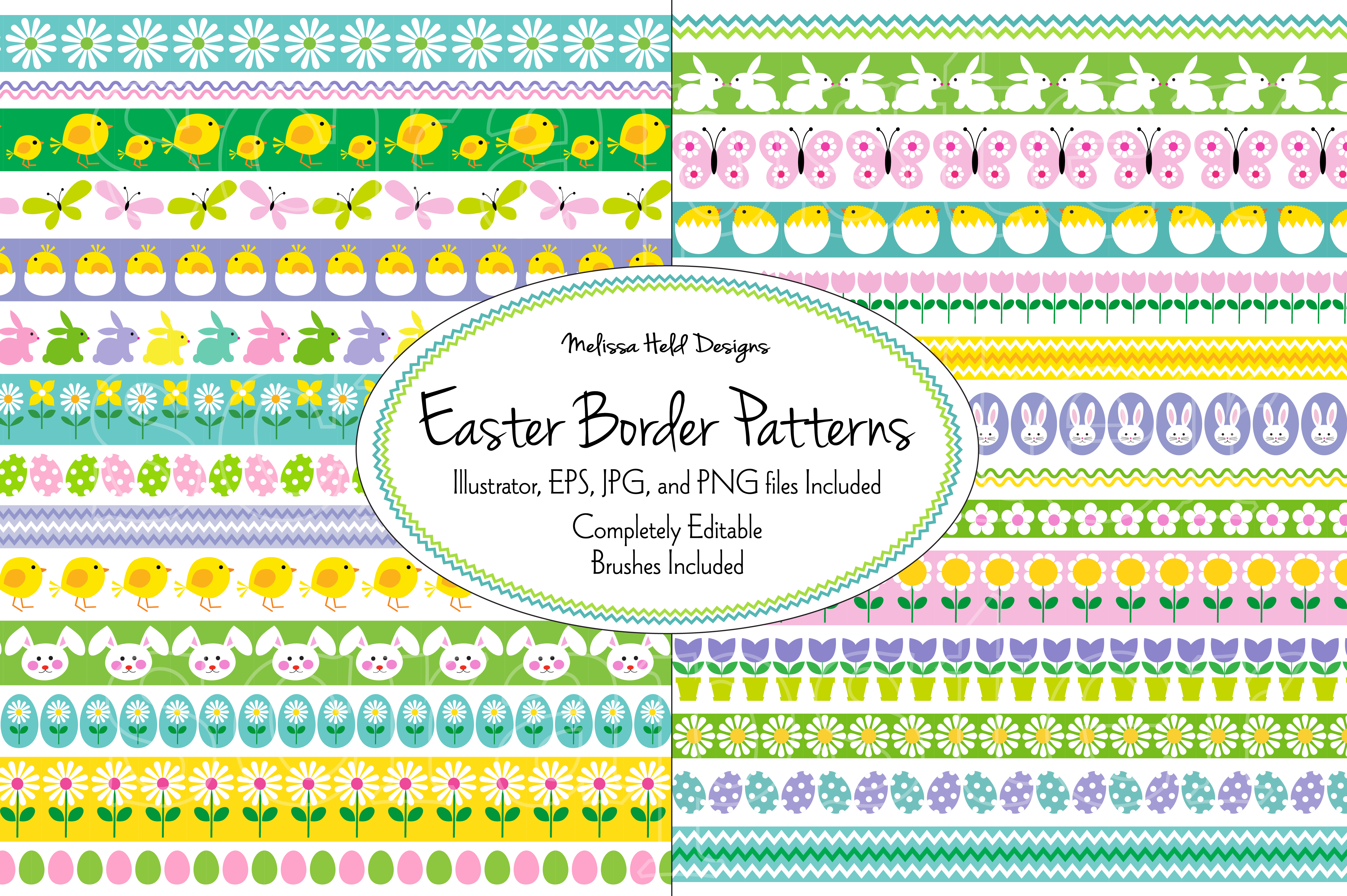 Easter Border Patterns, a Pattern Graphic by Melissa Held Designs
