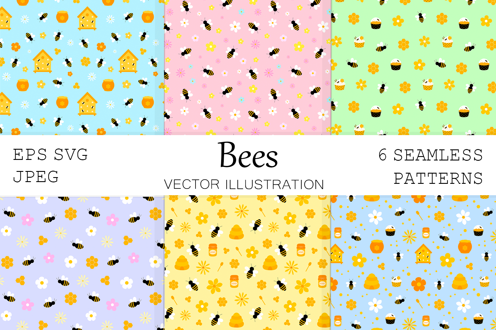 Bees pattern. Honey pattern. Bee SVG, a Pattern Graphic by ...