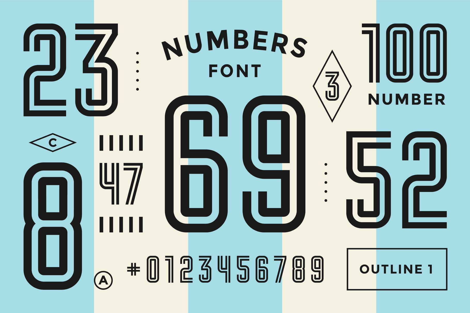 Numbers set, a Decorative Illustration by Foxys Graphic