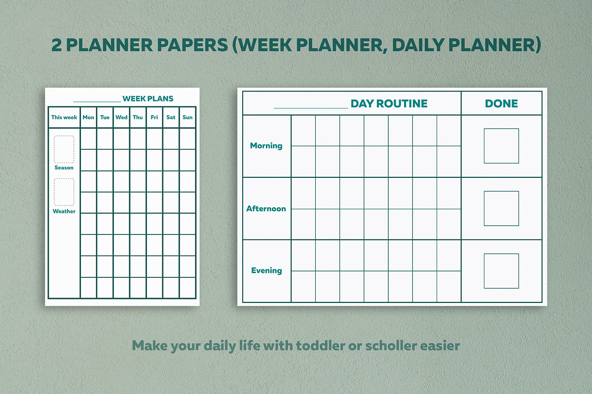 96 routine schedule cards with charts