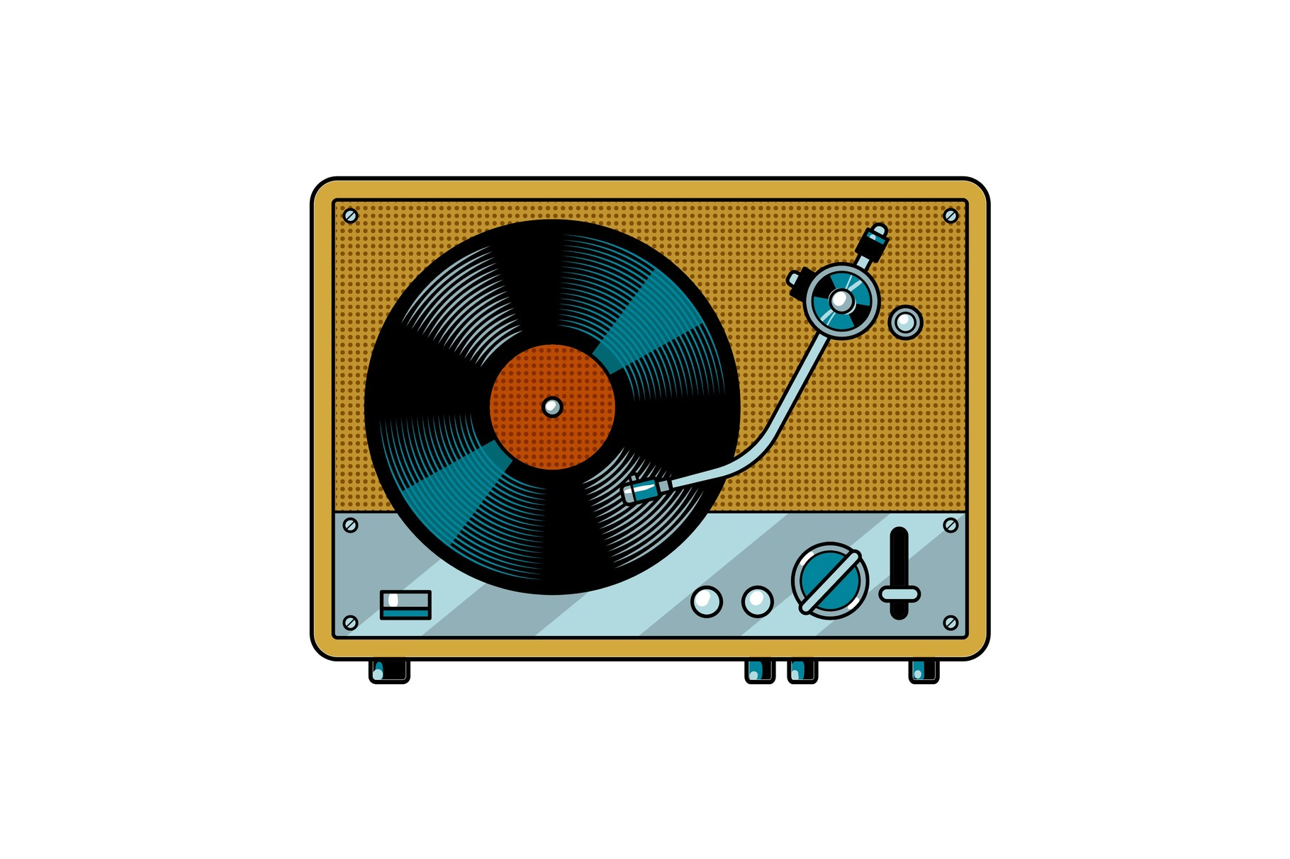 Record player turntable pop art vector, a Decorative Illustration by ...