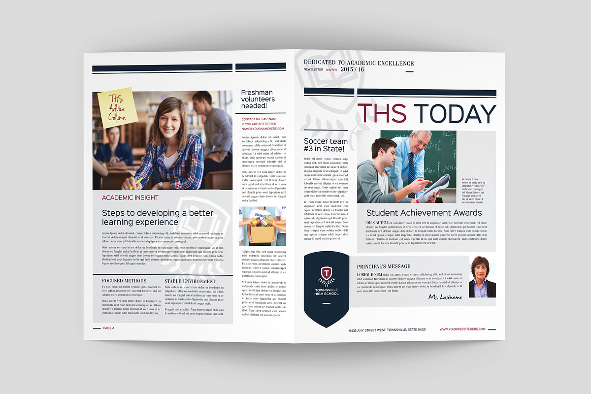 High School Newsletter Template