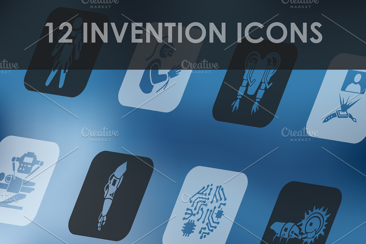 Set of invention icons, an Icon by Palau | Creative Market