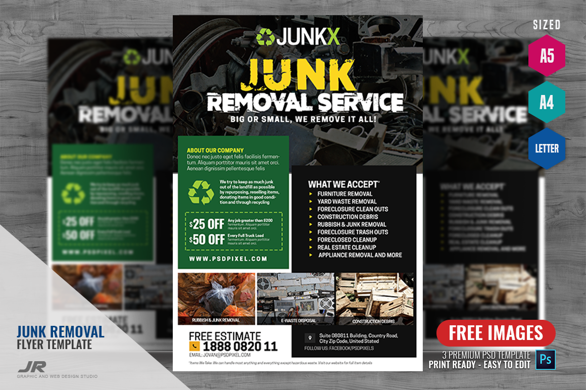 Junk Cleanup and Removal Flyer, a Flyer Template by PSDPixel