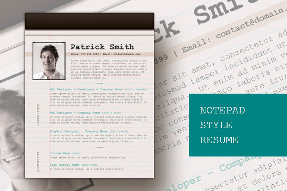 Notepad Style Resume, a Resume Template by Visual Impact