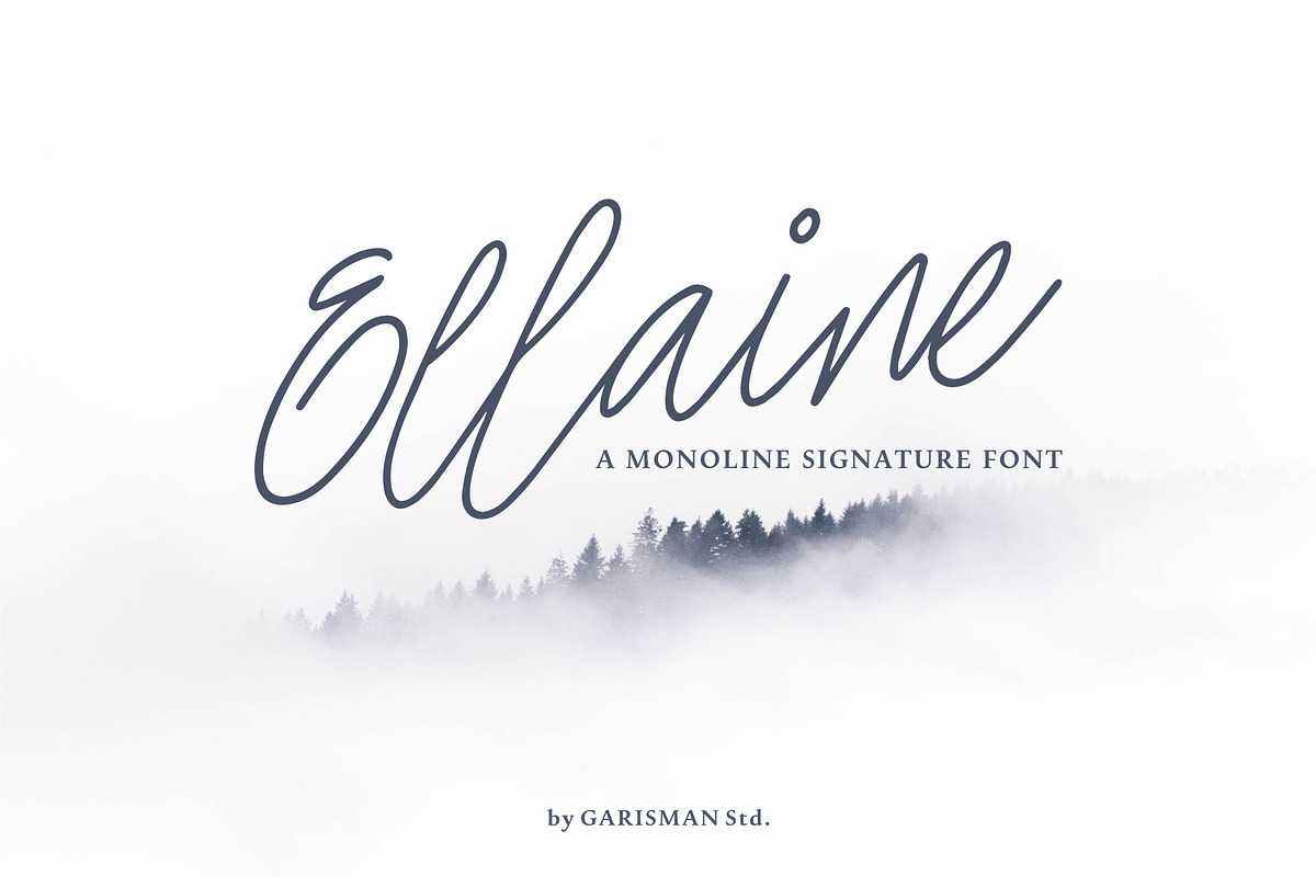 Ellaine Monoline Signature Font, a Script Font by Garisman Std ...