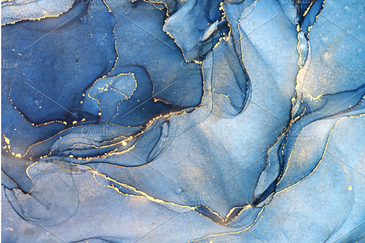 Abstract blue liquid watercolor, a Texture Illustration by Simple Patterns