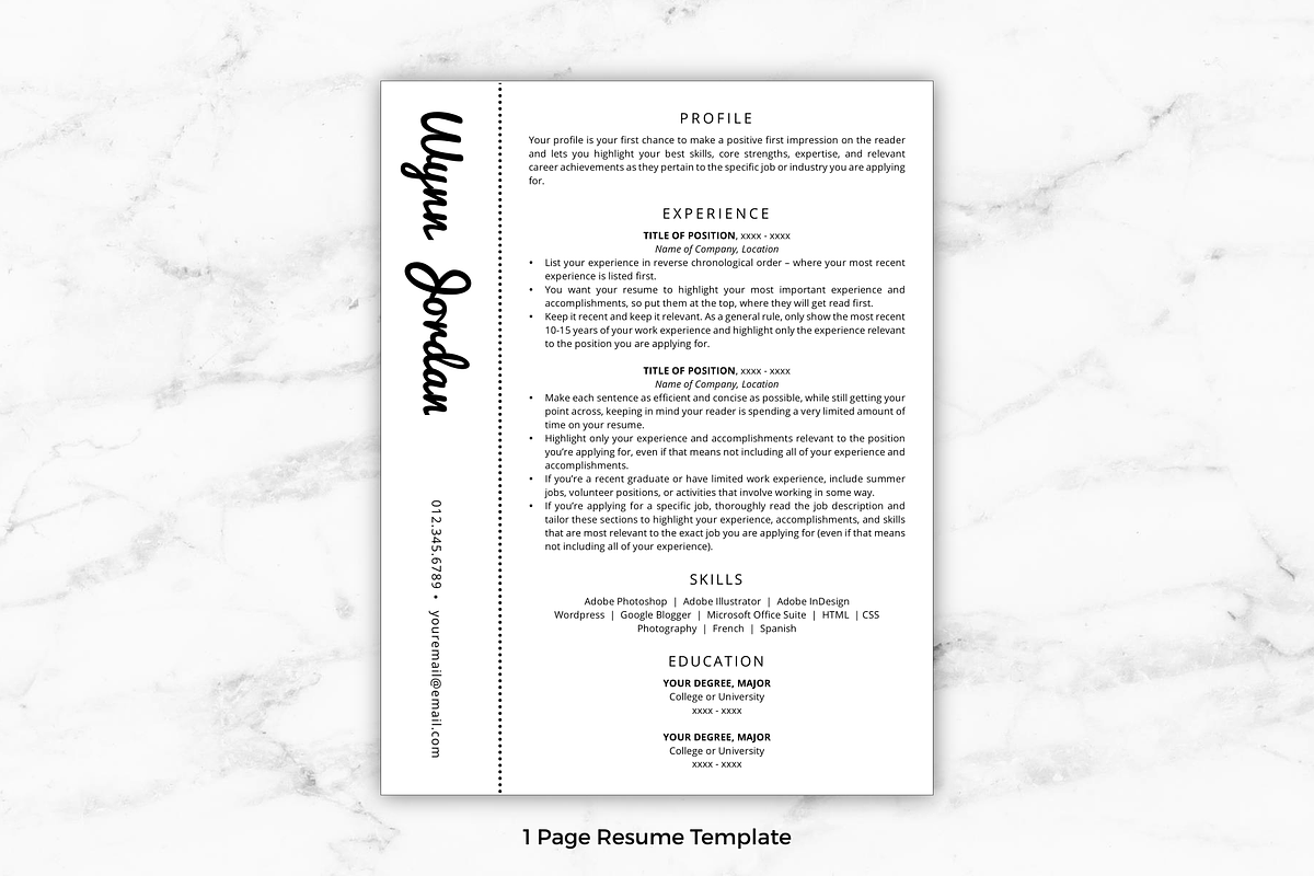 Creative Resume/CV - Wynn, a Resume Template by Resume Template Studio