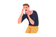 Crying Man Character Weeping and, a Person Illustration by TopVectors