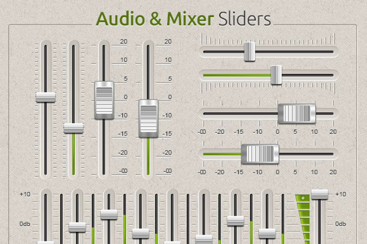 Audio & Mixer Interface Sliders, a Templates & Theme by Creativenauts