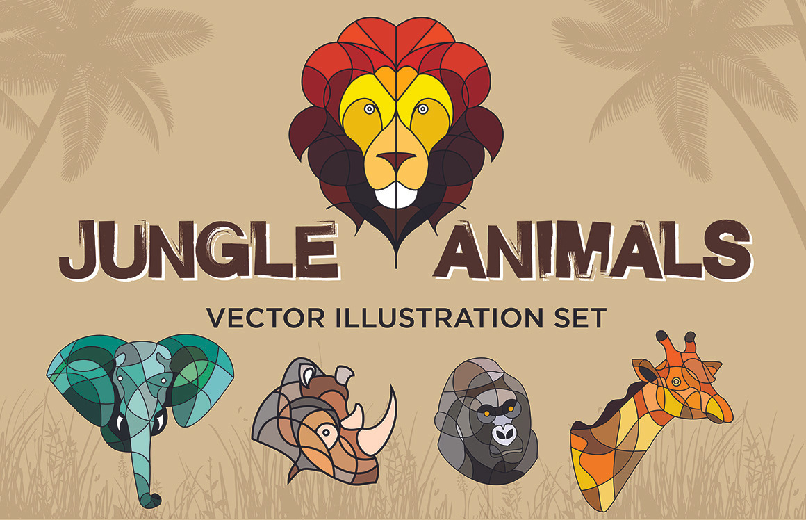 Jungle Animals Vector Set, a Graphic by Bad Creative | Creative Market