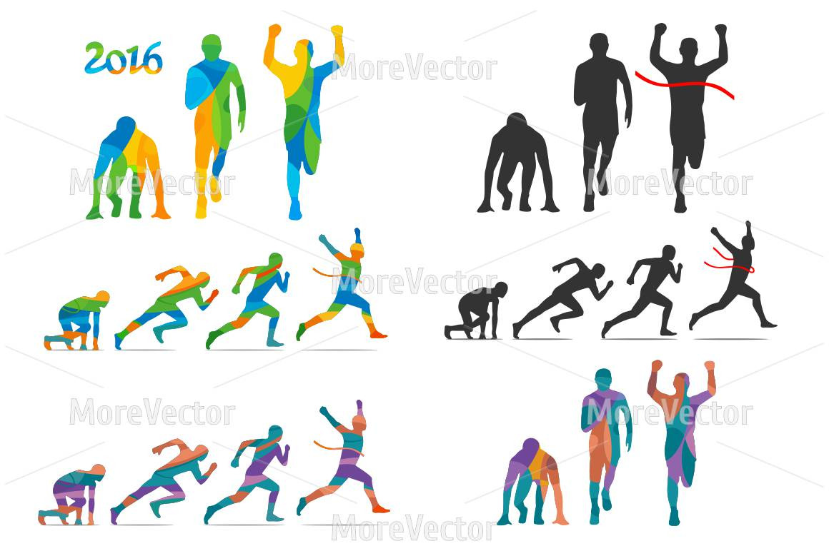 Running step. Runner start to finish, a Person Illustration by MoreVector