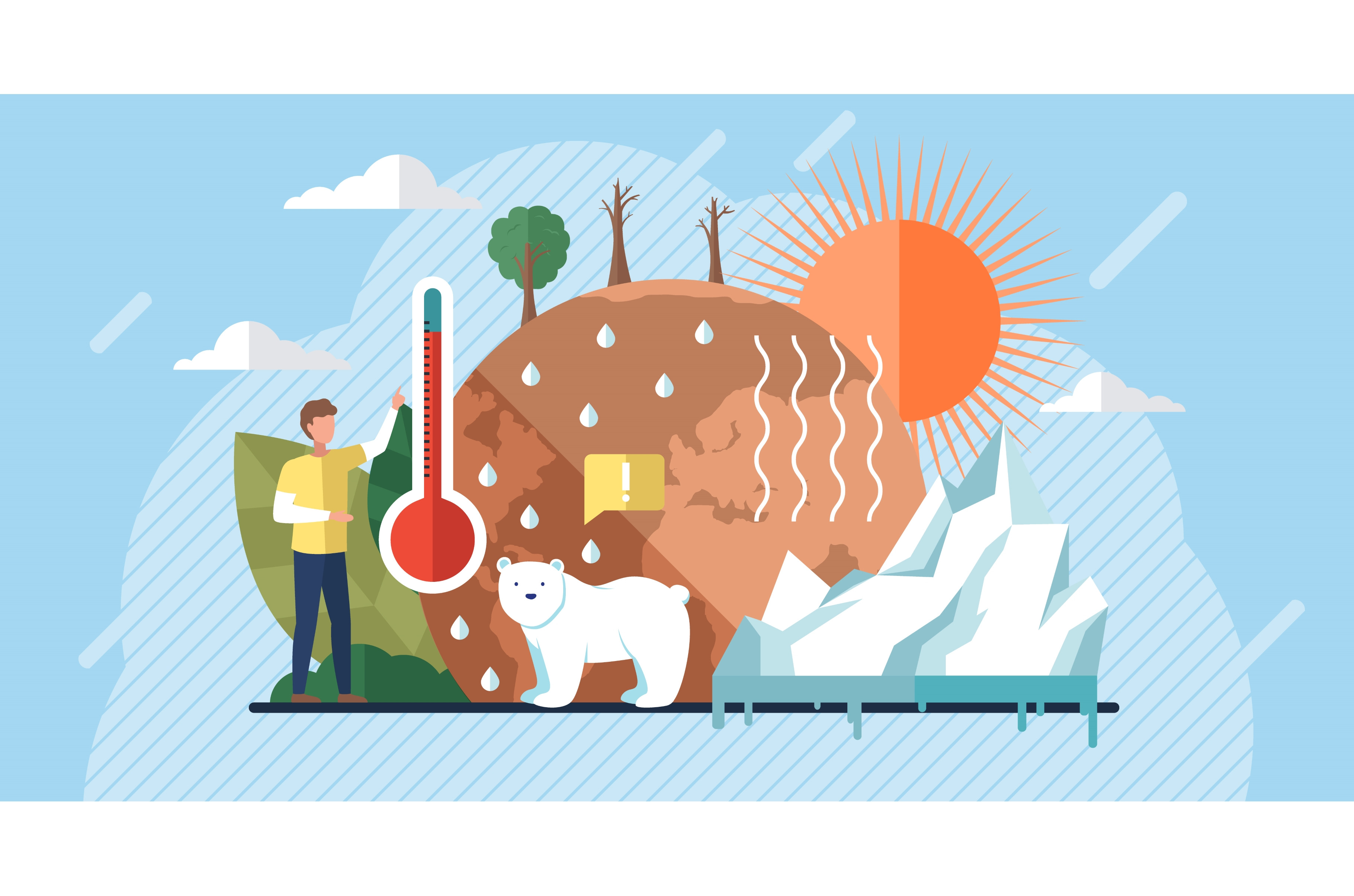 Global warming illustration, an Illustration by robuart | Creative Market