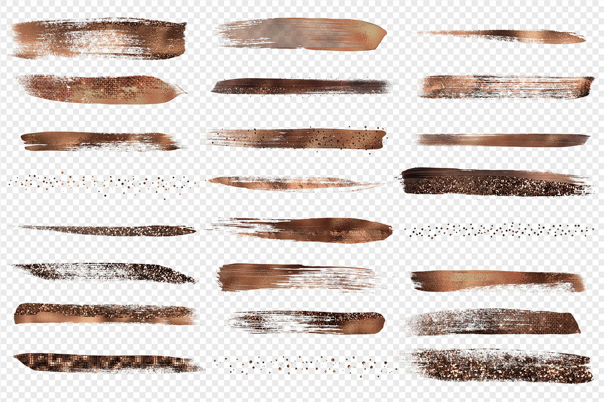 Bronze Brush Strokes Clipart, an Object Graphic by Digital Curio ...