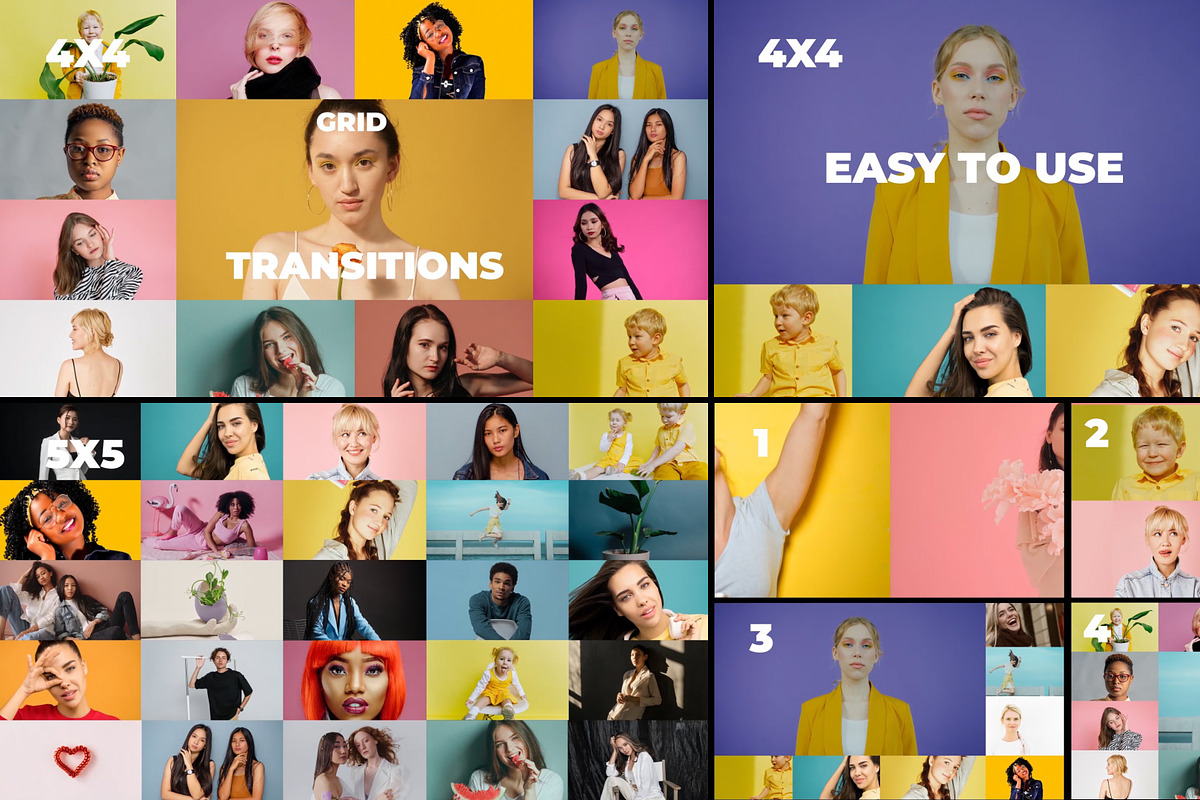 Grid Transitions for Premiere Pro