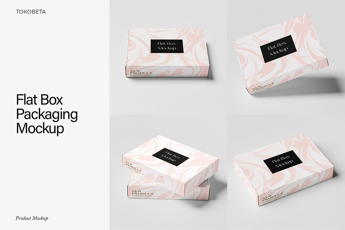 Flat Box Packaging Mockup, a Packaging Mockup by Tokobeta