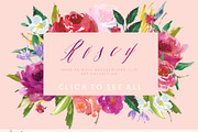 Watercolour Flower Clip Art - Rosey, an Illustration by Create The Cut