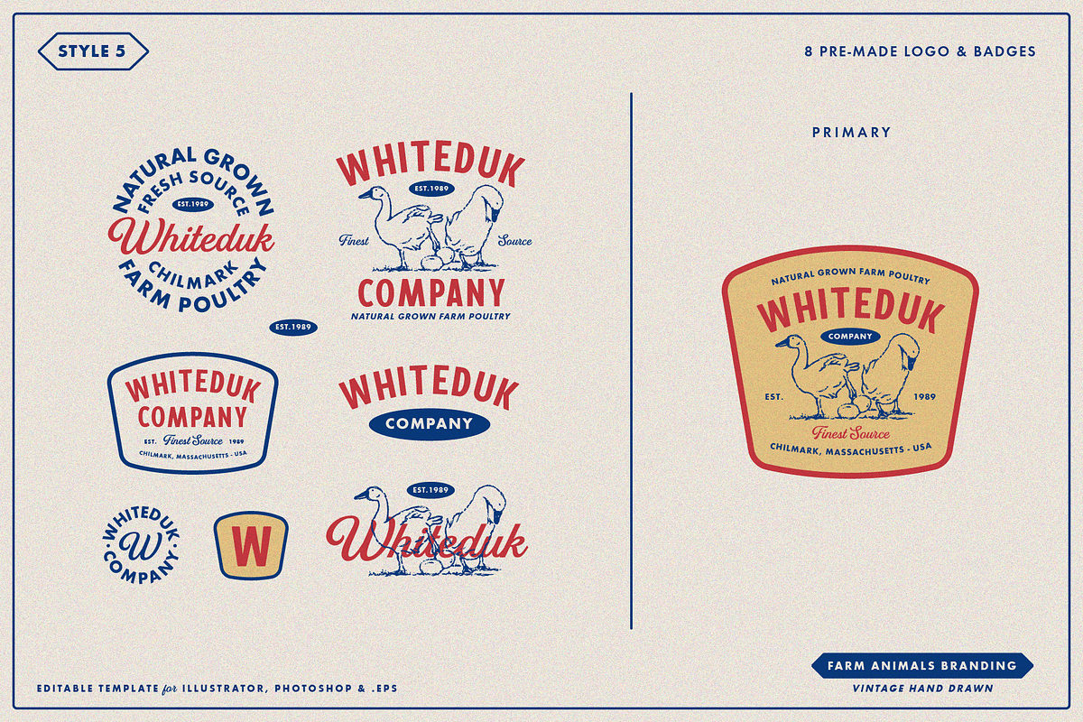 Farm Animals Branding, a Branding & Logo Template by Refolve Design