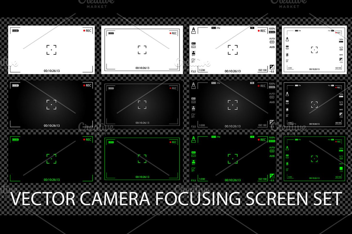Camera focusing screens 13 in 1 pack, an Illustration by PhotoVector ...