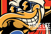 Strive Life T-Shirt Illustration, an Animal Illustration by badsyxn