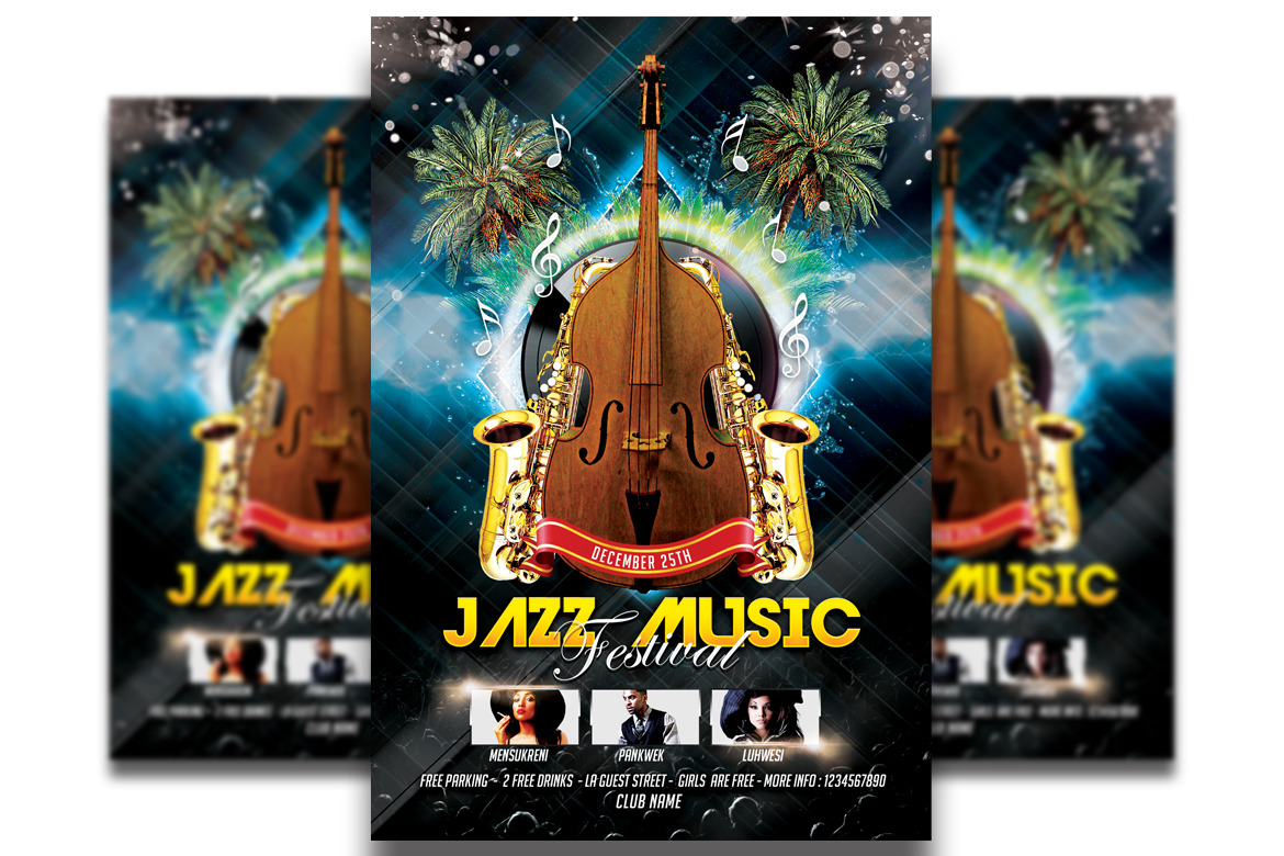 Jazz Music Festival, a Flyer Template by imadeDesign