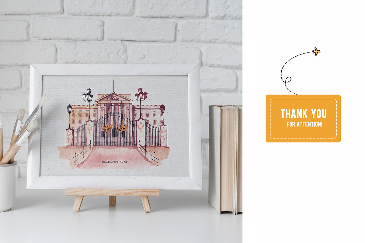 GREAT BRITAIN. Watercolor set, an Object Illustration by VerAna