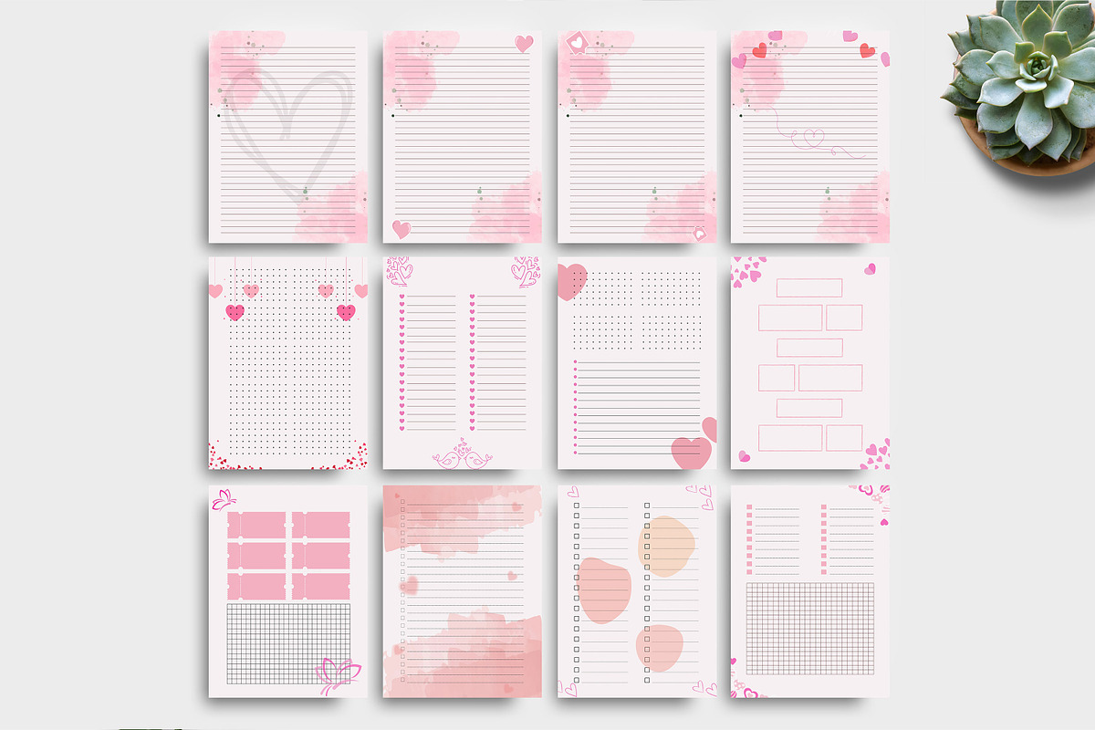 Valentines notebook page, a Stationery Template by Ultimate Template Shop