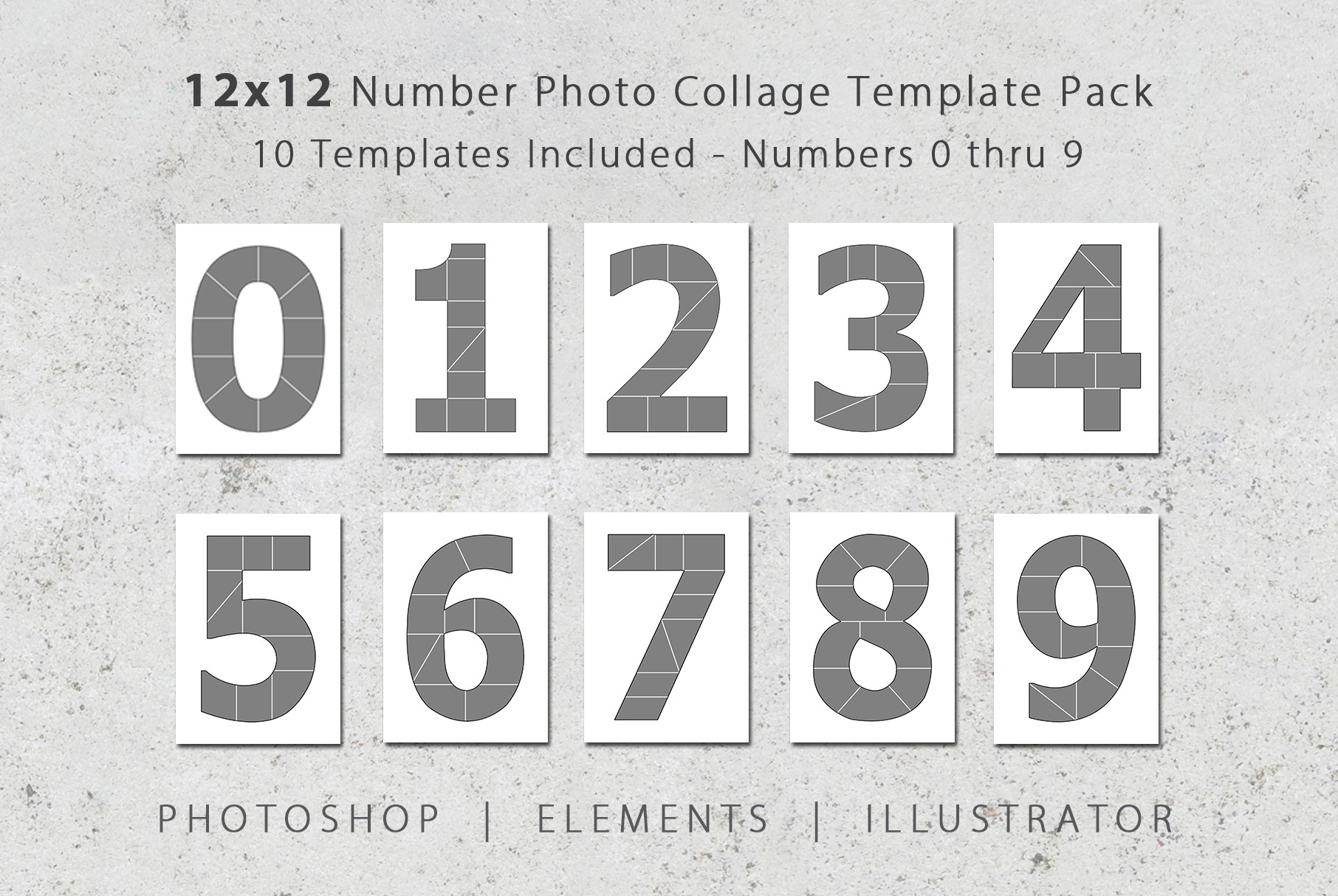 12x12 Number Photo Collage Templates, a Marketing Template by ...
