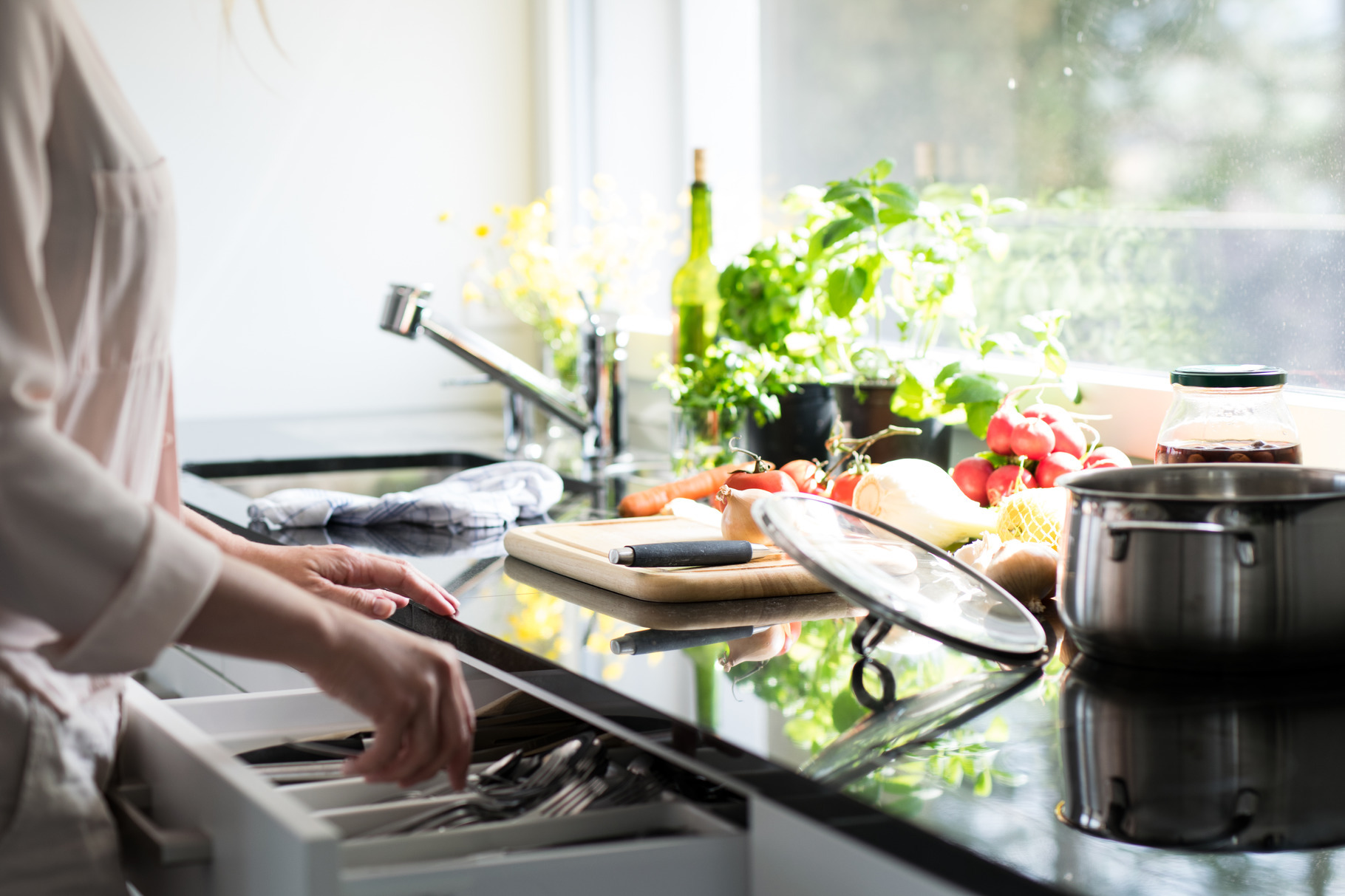 Cooking in a modern kitchen xi featuring food, cooking, and ingredient ...