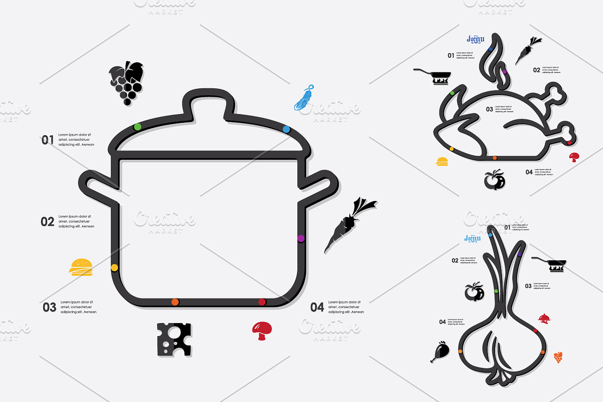 9 restaurant infographics, a Food Illustration by Palau